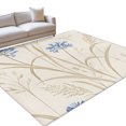 Botanical Blue Floral Washable Rug 3x5 Area Rug for Living Room Bedroom ...