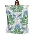 Botanical Blue Green Blanket Soft Cozy Warm Throw Blanket for Couch ...