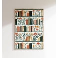 Botanical Bookshelf Pattern Whimsical Floral Pastel Book Poster ...