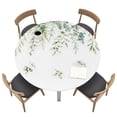 Botanical Border Print Round Fitted Tablecloth with Elastic Edged, Soft ...