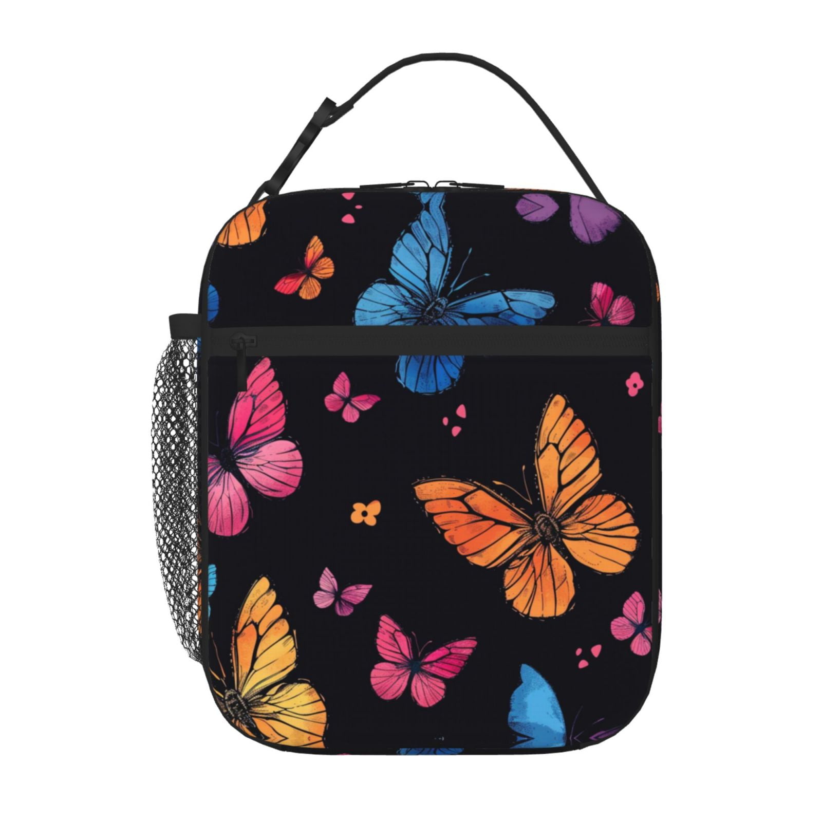 Botanical Butterflies Pattern Classic Insulated Lunch Bag for Women/Men ...
