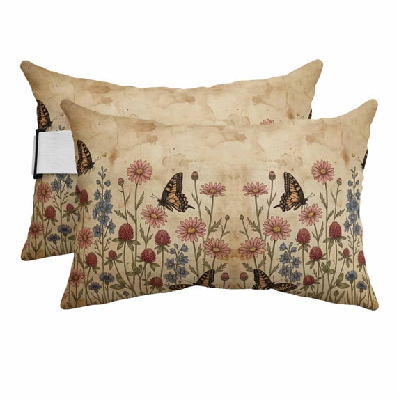 Botanical Butterfly Meadow Outdoor Pillows for Chaise Lounge Chair ...