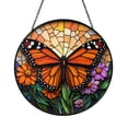 Botanical Butterfly Stained Glass Style Suncatcher, Decorative Insect ...