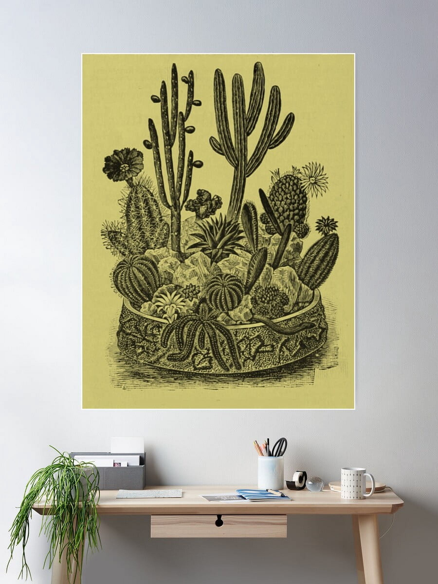Botanical Cacti And Succulents Poster Wall Art, Modern Wall Decor For ...