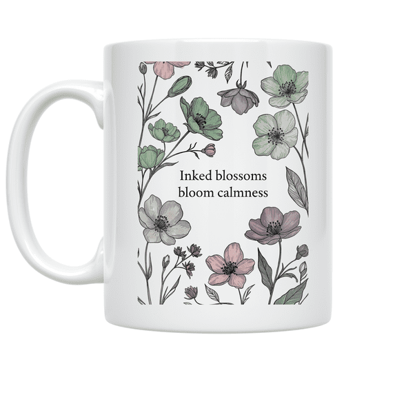 Botanical Calm Design - Botanical Art Lover - 11 oz Ceramic Coffee Mug ...