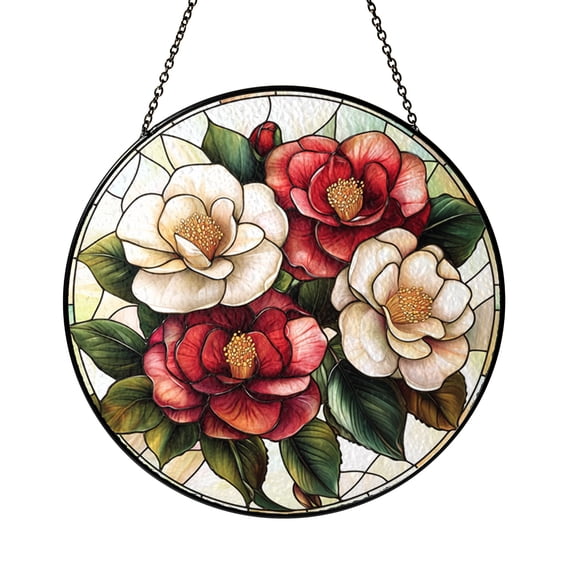 Botanical Camellia Stained Glass Suncatcher – Window Accent - Walmart.com