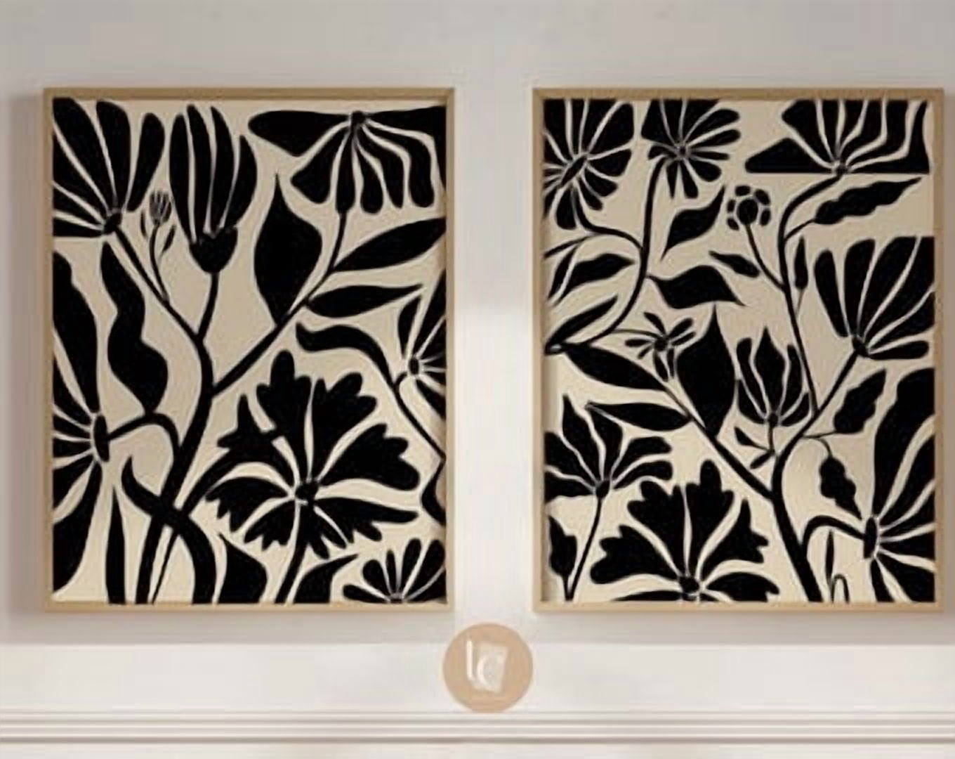 Botanical Canvas Print Set, Abstract Floral Art, Sage Green Gallery ...
