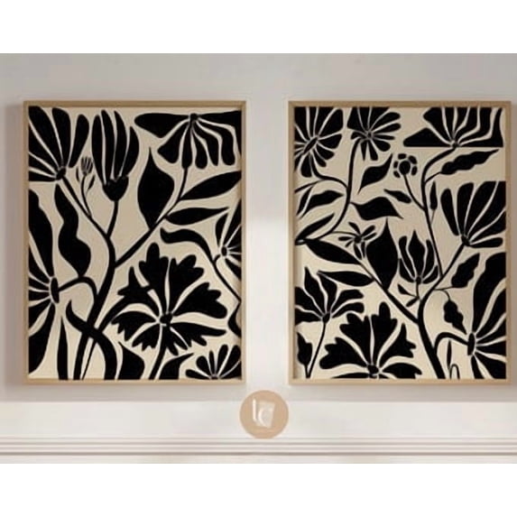 Botanical Canvas Print Set, Abstract Floral Art, Sage Green Gallery ...
