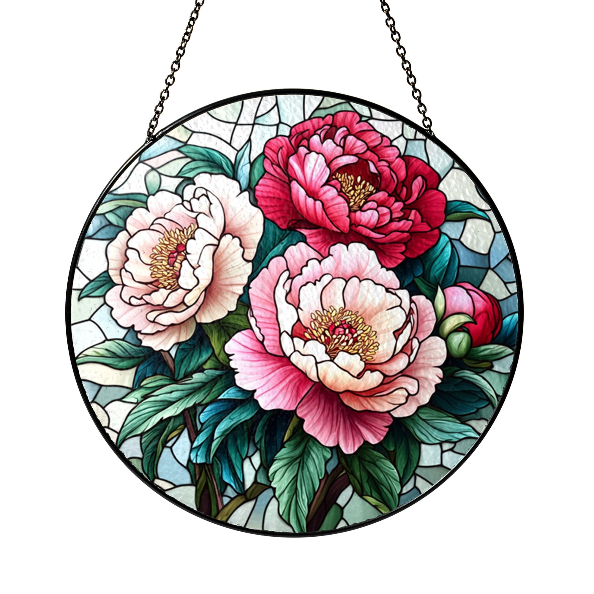 Botanical Carnation Window Suncatcher – Decorative Glass Style Art ...