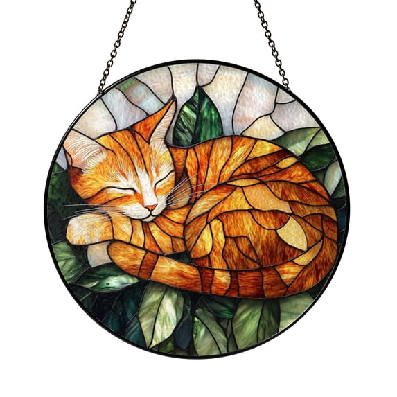 Botanical Cat Glass Suncatcher – Window Decor - Walmart.com