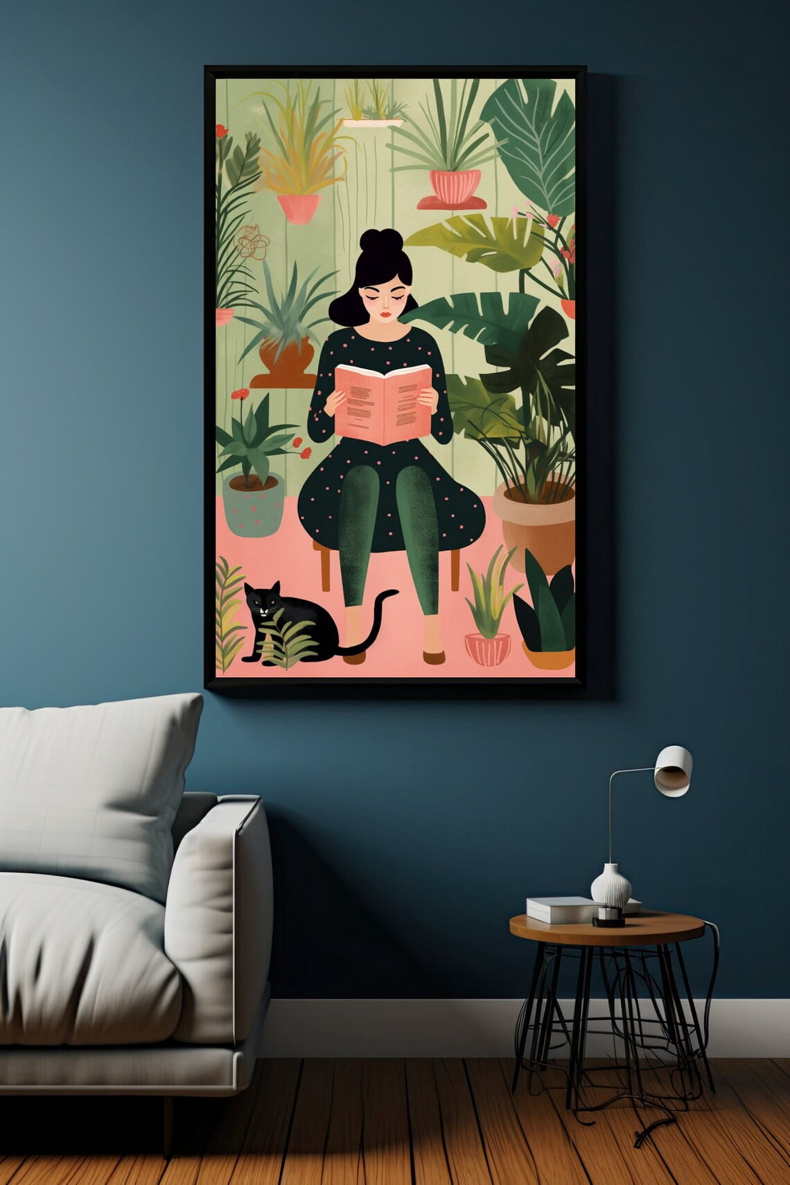 Botanical Cat Print, Cat Lover Poster, Cat Lady Gift, Bathroom Wall ...