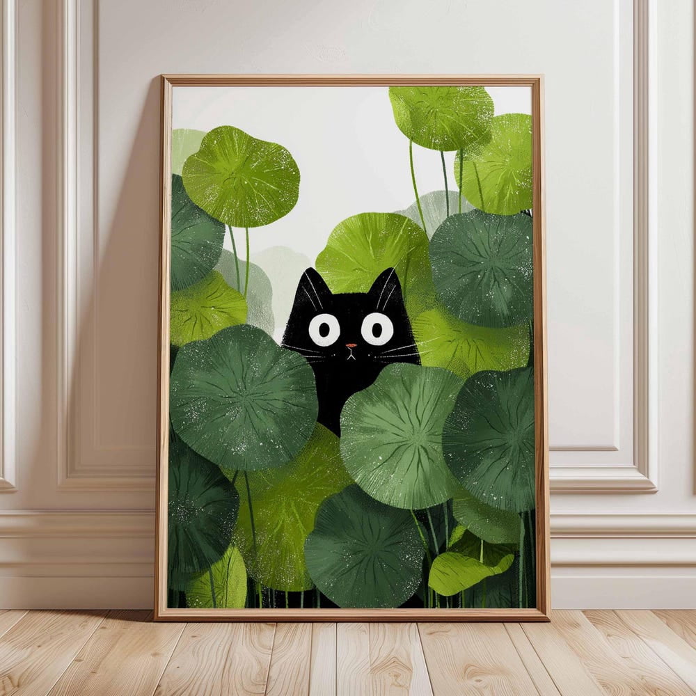Botanical Cat Print Tropical Wall Art Feline Home Decor Home Decor ...