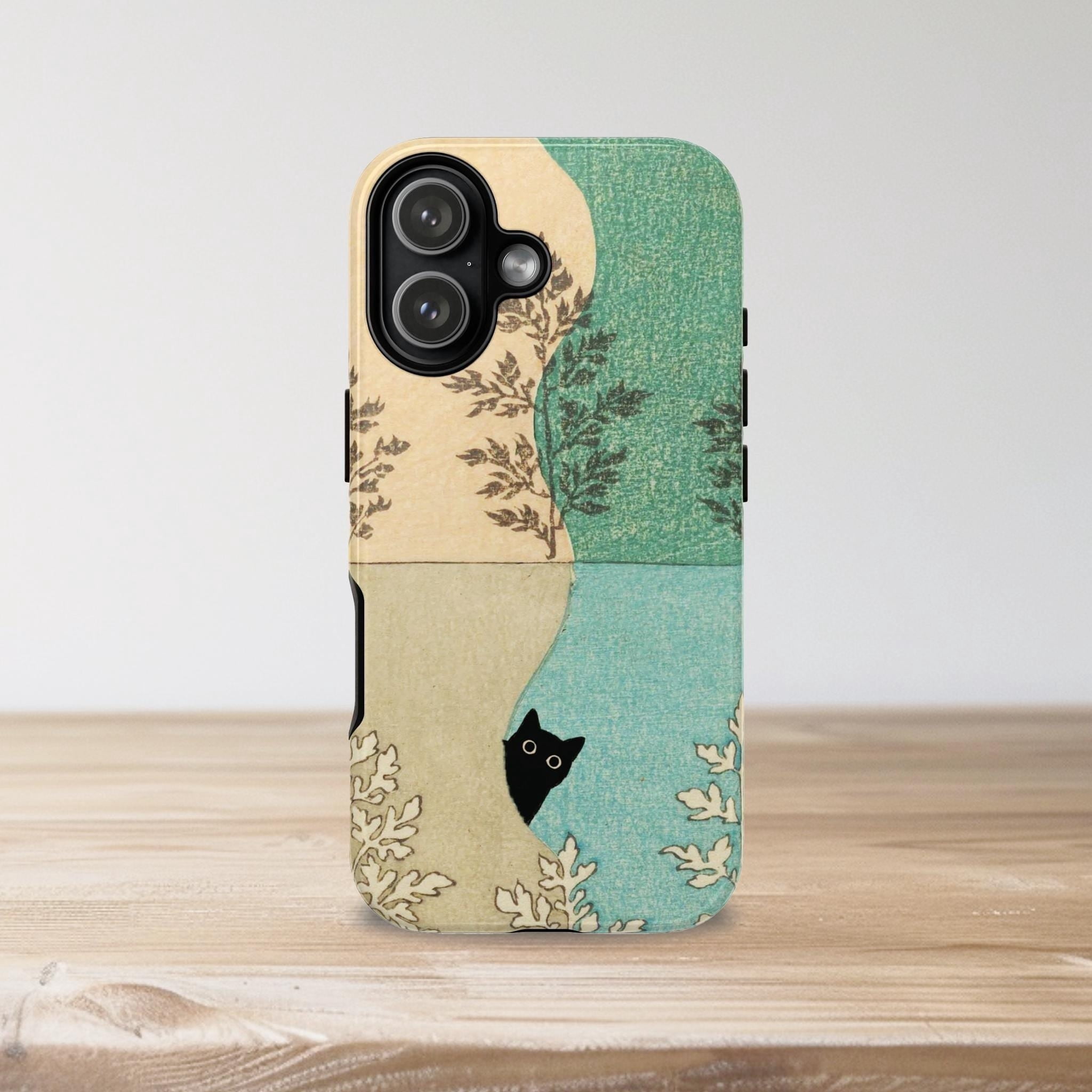 Botanical Cat Tough Case for Apple iPhone, Dual Layer Polycarbonate TPU ...