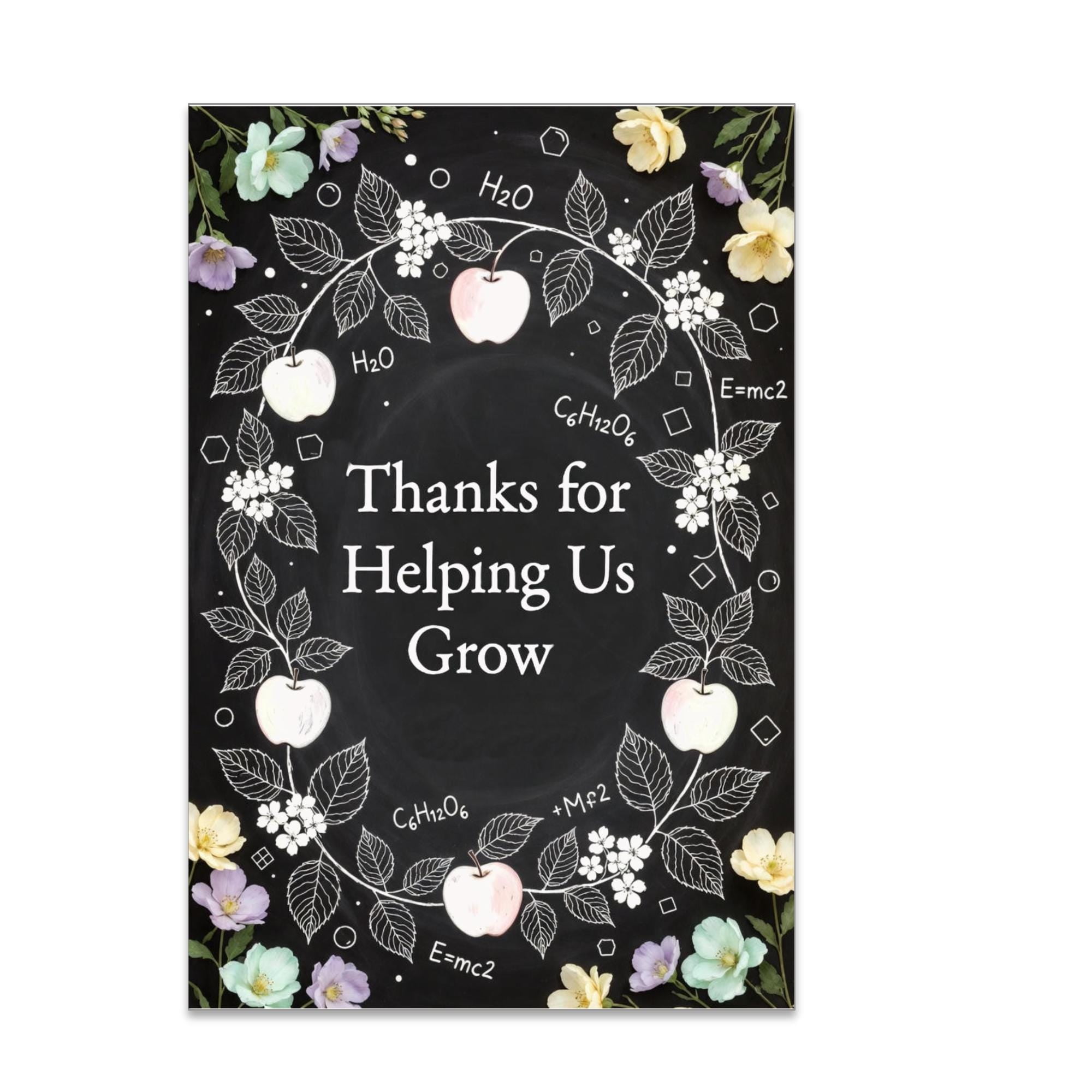 Botanical Chalk Art Teacher Growth Theme - Educator Decor - 13x19 ...