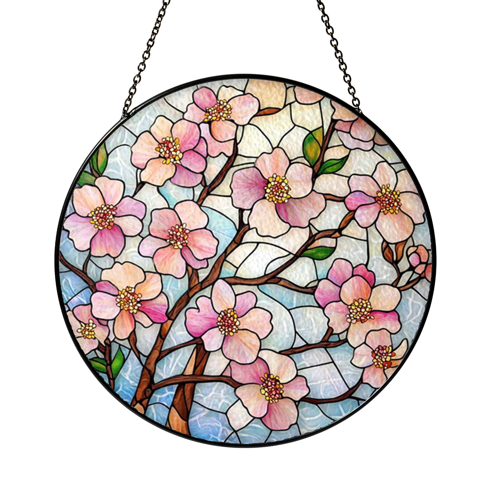 Botanical Cherry Flower Glass Style Window Art1701 - Walmart.com