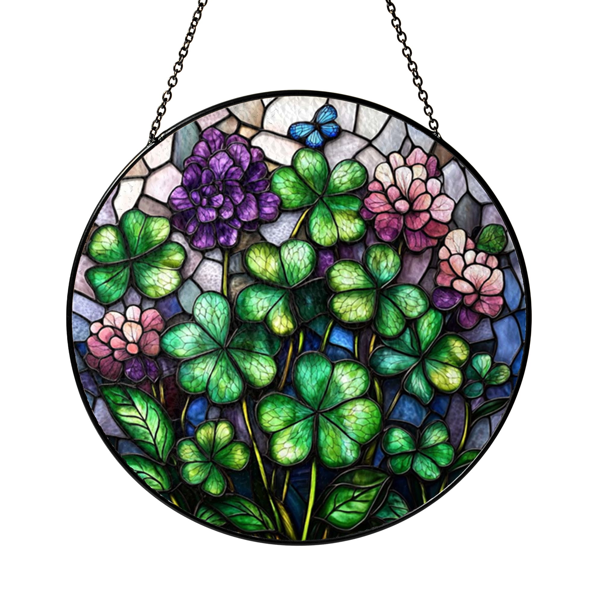 Botanical Clover Leaf Stained Glass Suncatcher – Window Decor2101 ...