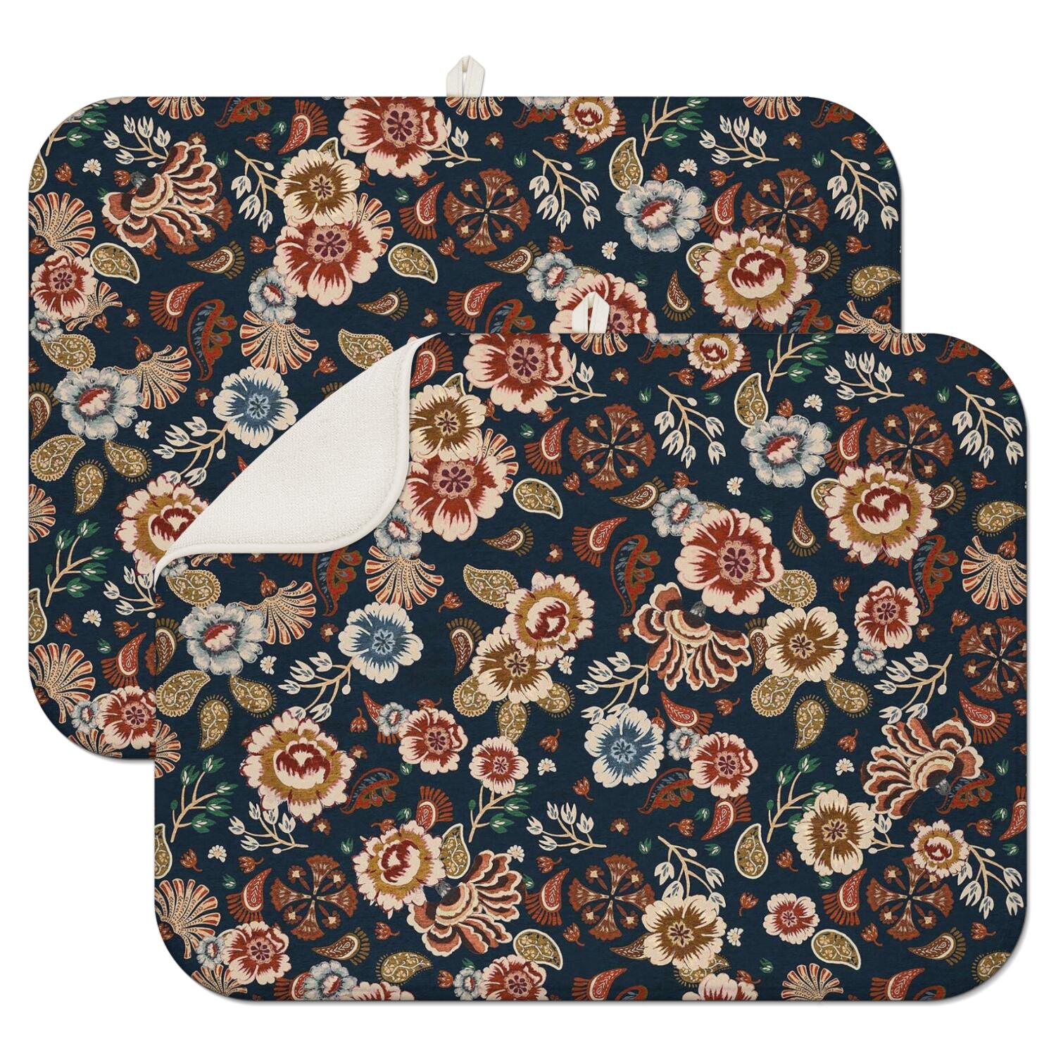 Botanical Coffee Mat with Bee and Garden Inspired Design – Absorbent ...