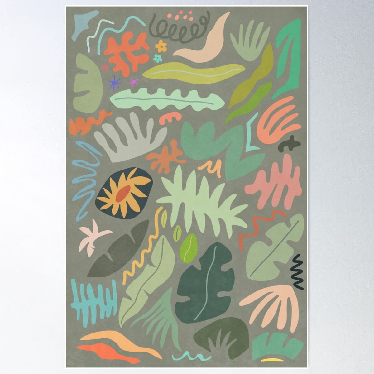 Botanical Color Ii Poster Wall Art, Modern Wall Decor For Living Room ...