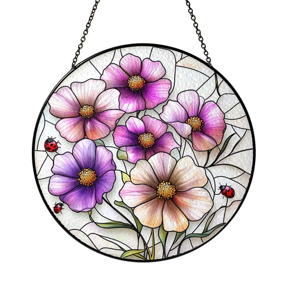Botanical Cosmos Glass Suncatcher – Decorative Window Hanging - Walmart.com