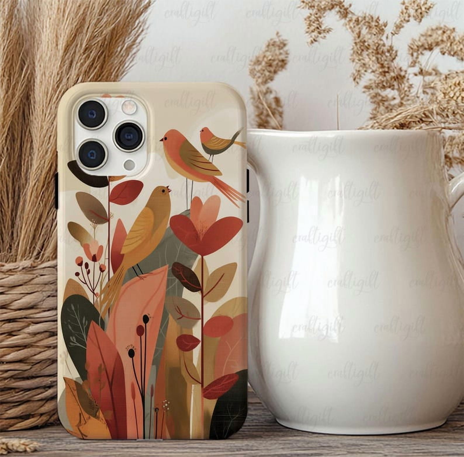 Botanical Cottagecore Phone Case for iPhone 11-17 Autumn Rustic Floral ...
