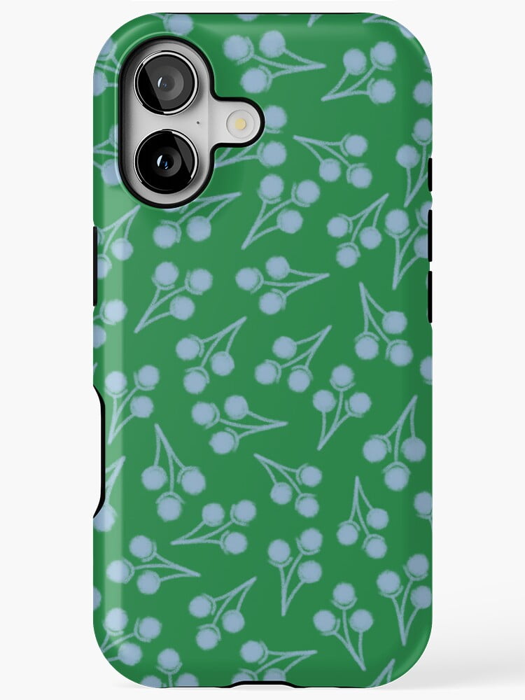 Botanical Cotton Stems Cottage Pattern iPhone Case 11 12 13 14 15 16 17 ...