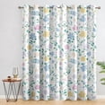 Botanical Curtains for Bedroom Living Room, Green Leaf Floral Blackout ...