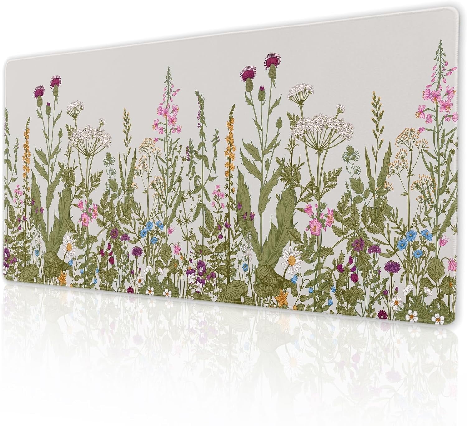 Botanical Cute Flowers Gaming Mouse Pad XXL 35.4×15.7 in Aesthetic ...