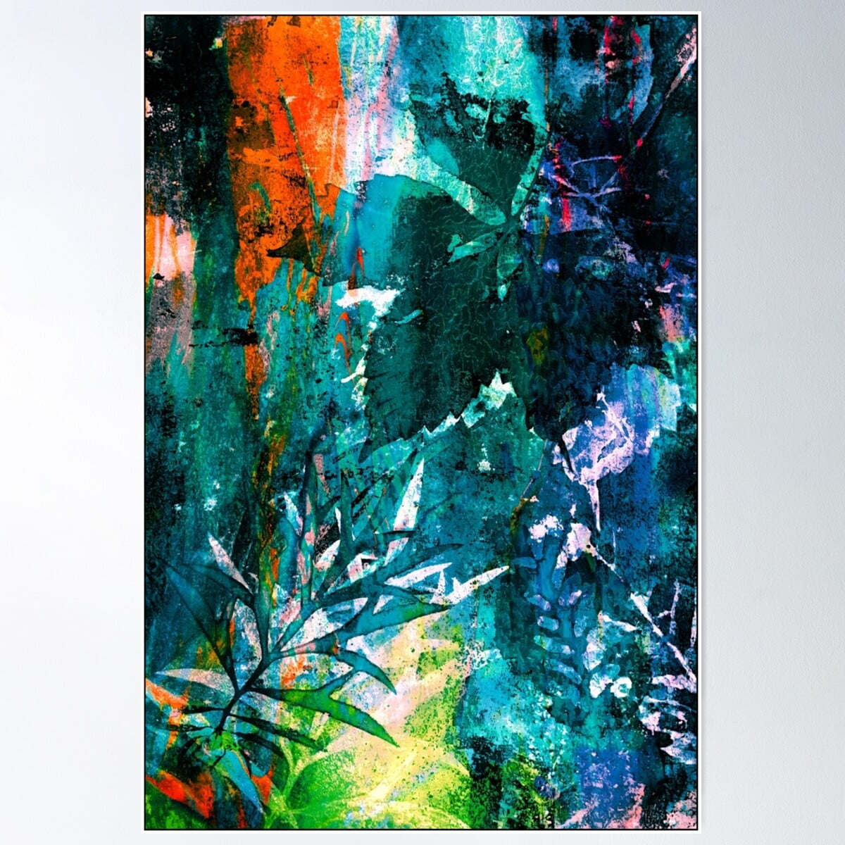Botanical Cyanotype Abstract Poster Wall Art Modern Wall Decor For ...