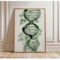 Botanical DNA Helix Green Science Floral Poster Unframed Paper Print ...