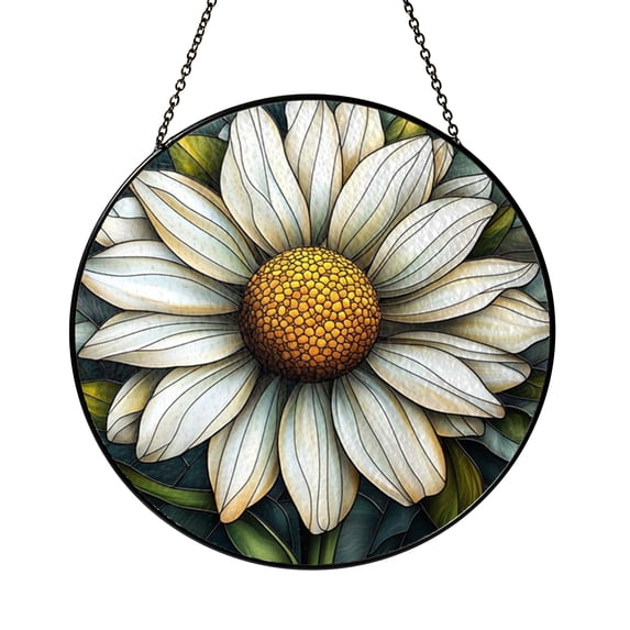 Botanical Daisy Stained Glass Style Window Decor – Suncatcher - Walmart.com