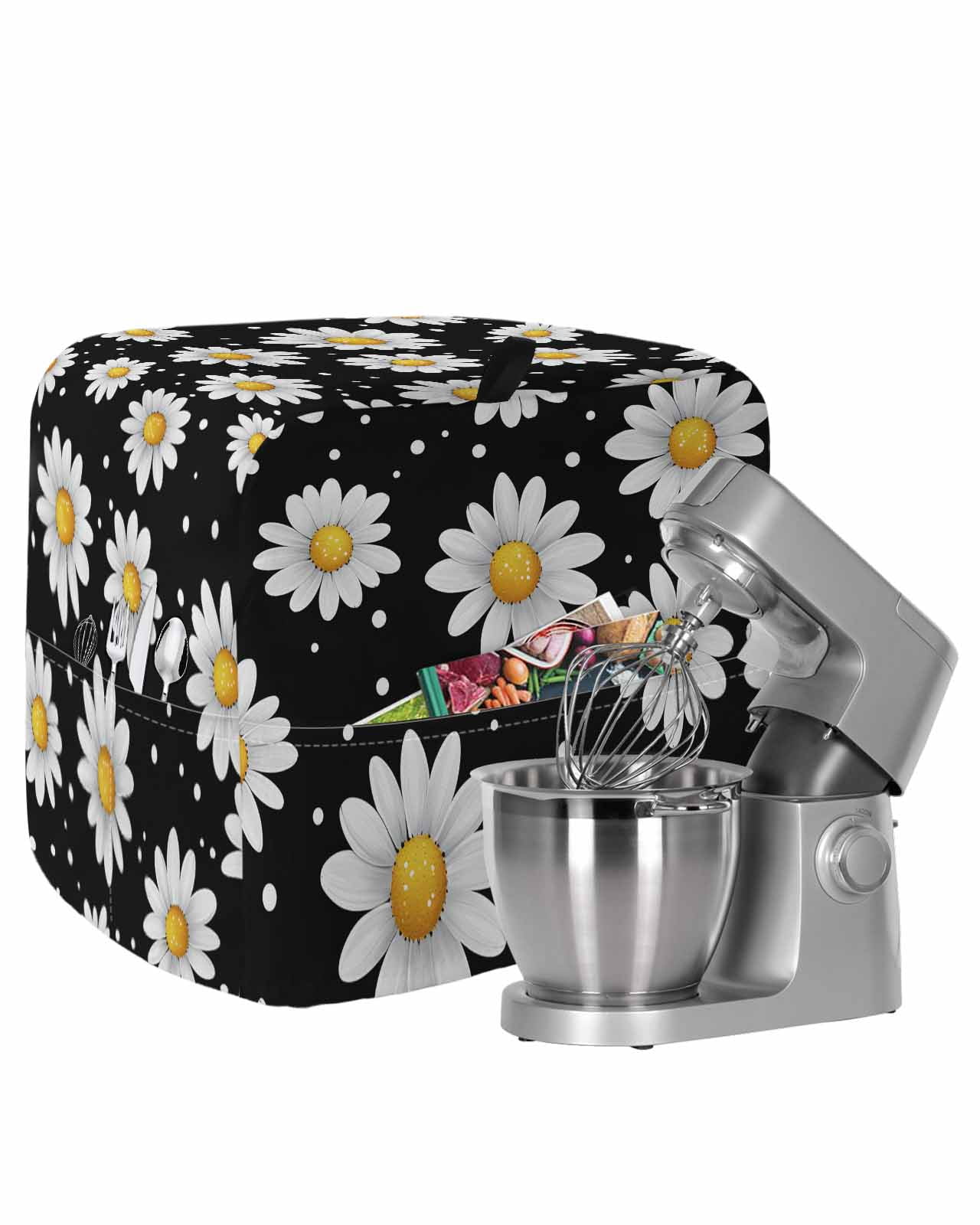Botanical Daisy Stand Mixer Dust Cover with Storage Pocket & Handles ...