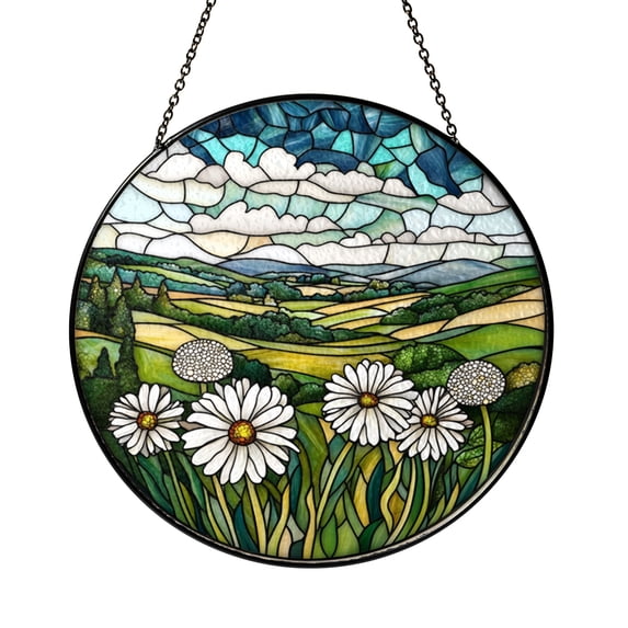 Botanical Dandelion Inspired Stained Glass Window Suncatcher - Walmart.com