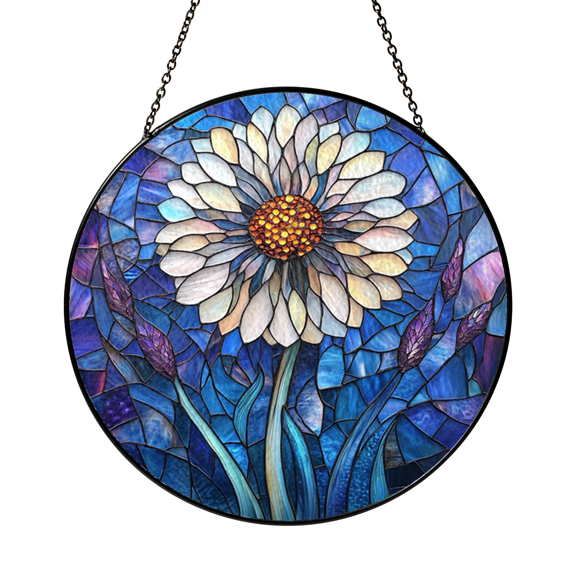 Botanical Dandelion Stained Glass Window Suncatcher – Floral Decor ...