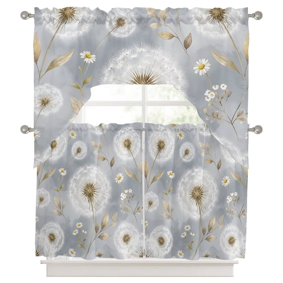 Botanical Dandelions Kitchen Curtains Swag Valance and Tier Curtains ...