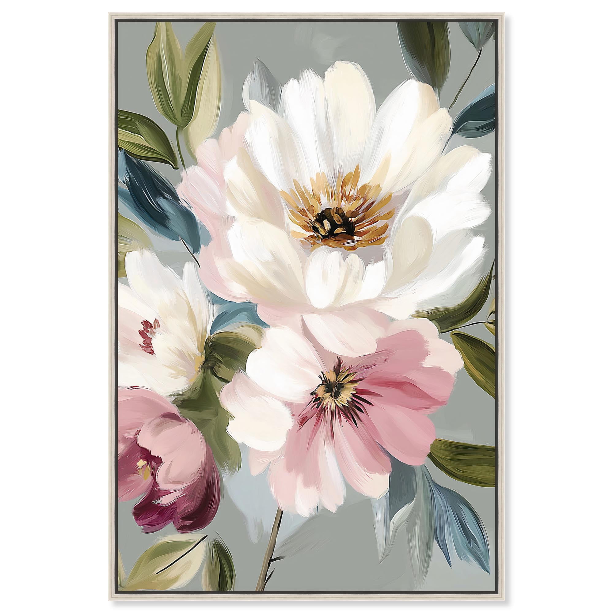Botanical Daydream I Canvas Luxury Floral Art by Art Remedy, Silver Frame, 20" x 30" - Walmart.com