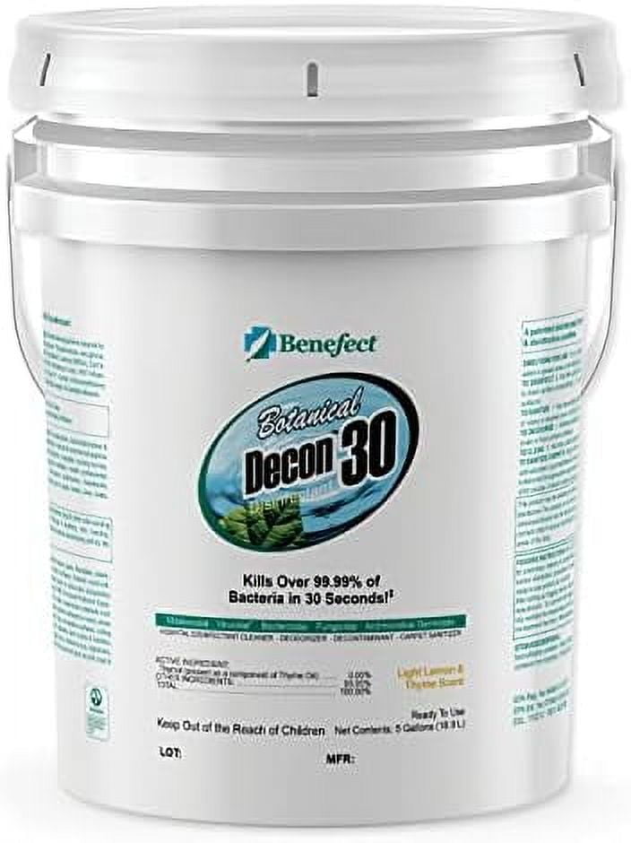 Botanical Decon 30 Disinfectant Cleaner, 5 Gallon, Light Lemon & Thyme ...