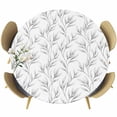 Botanical Delicate Branches Round Tablecloth 55-60 Inch Round Fitted ...