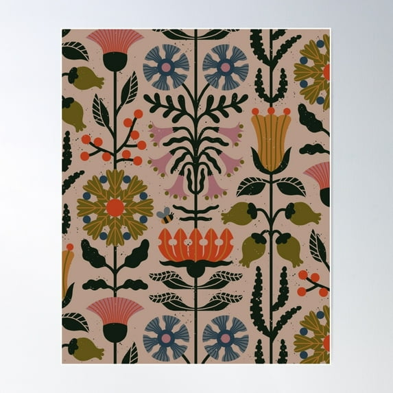 Botanical Delight Poster Wall Art, Modern Wall Decor For Living Room ...