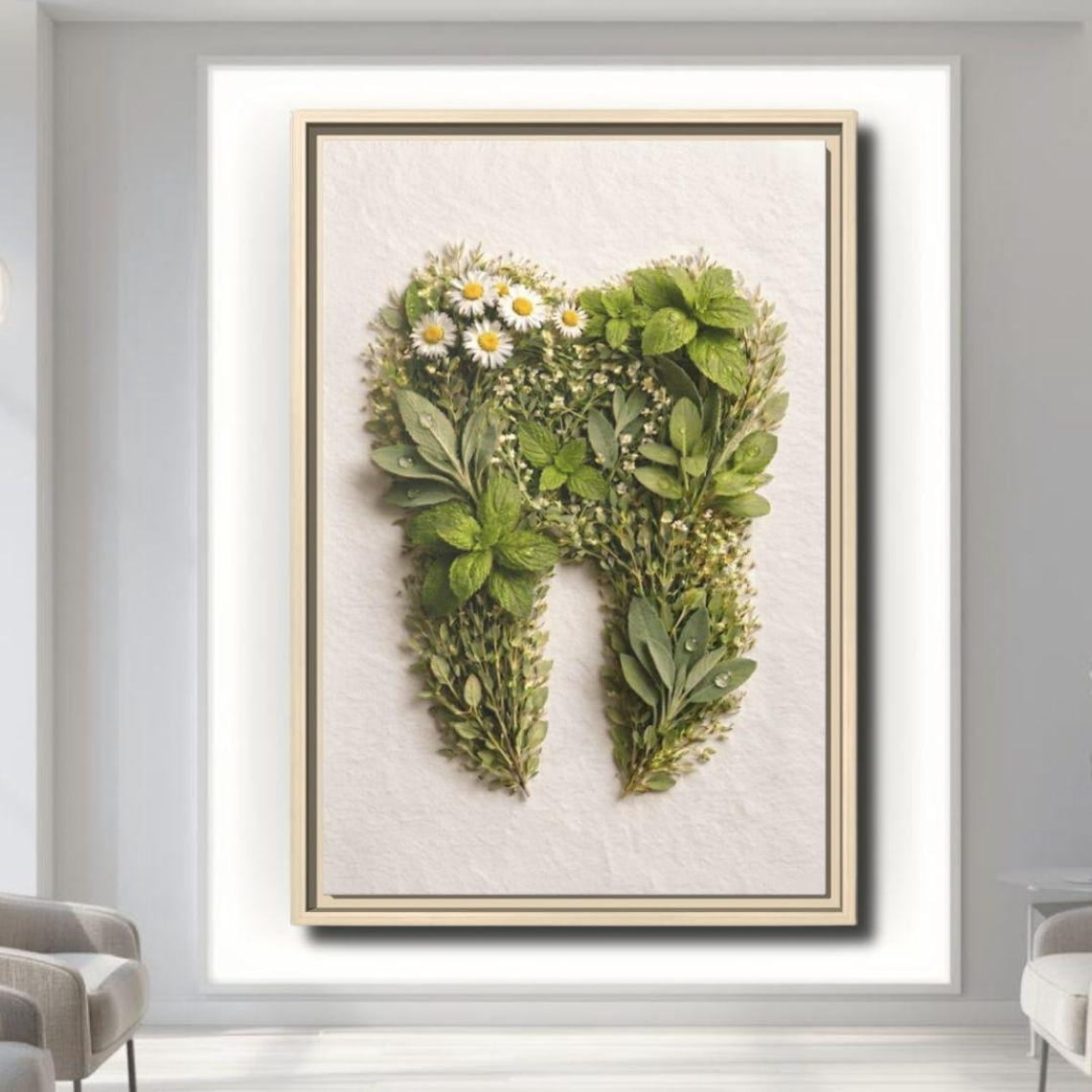 Botanical Dental Tooth Plant Wall Art Print, Unframed Paper Poster ...
