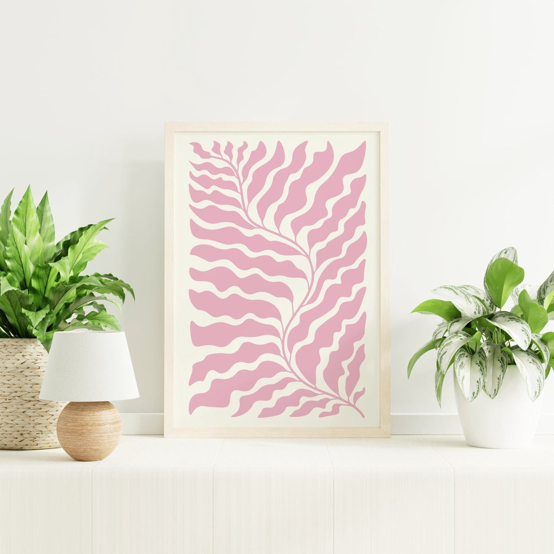 Botanical Design2 Poster Pink Abstract Floral Art Cute Trendy Wall ...