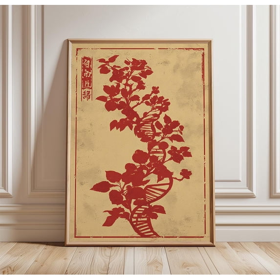 Botanical Dna Japanese Style Plant Art Minimal Nature Wall Zen Inspired ...
