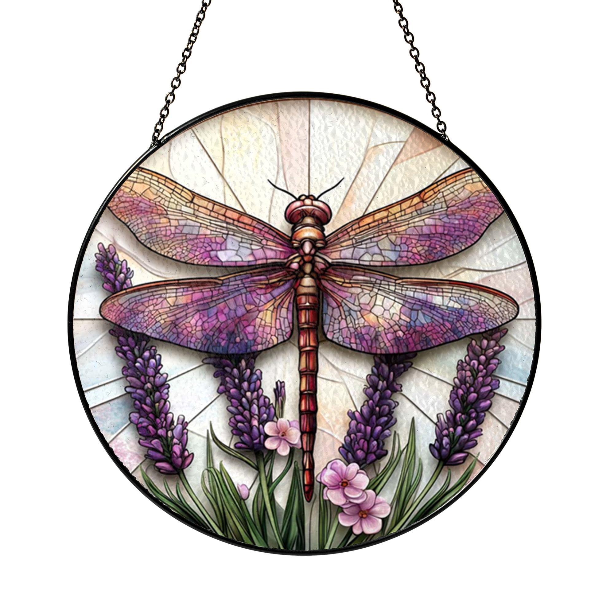 Botanical Dragonfly Stained Glass Suncatcher – Decorative Garden Window ...