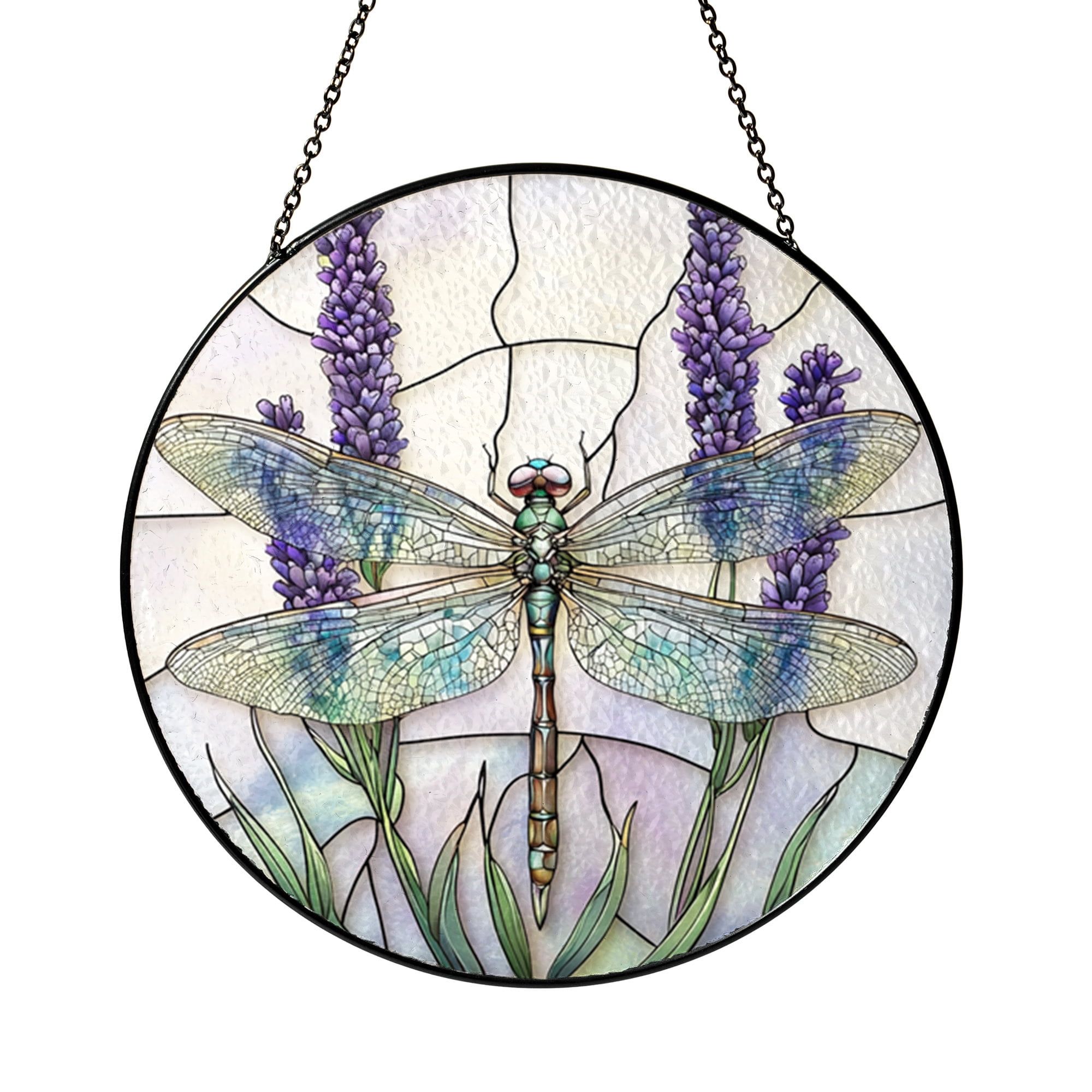Botanical Dragonfly Stained Glass Suncatcher Window Decor, Nature Glass ...