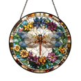 Botanical Dragonfly Stained Glass Window Suncatcher - Walmart.com