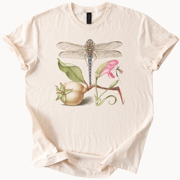 Botanical Dragonfly Tshirt Flower Insect Graphic Tee Nature Lover Gift ...
