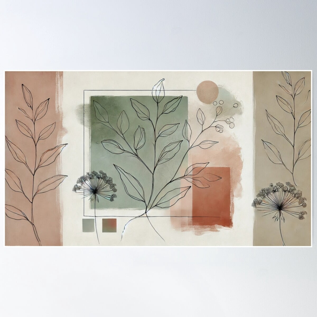 Botanical Dreamscape Poster Wall Art, Modern Wall Decor For Living Room ...