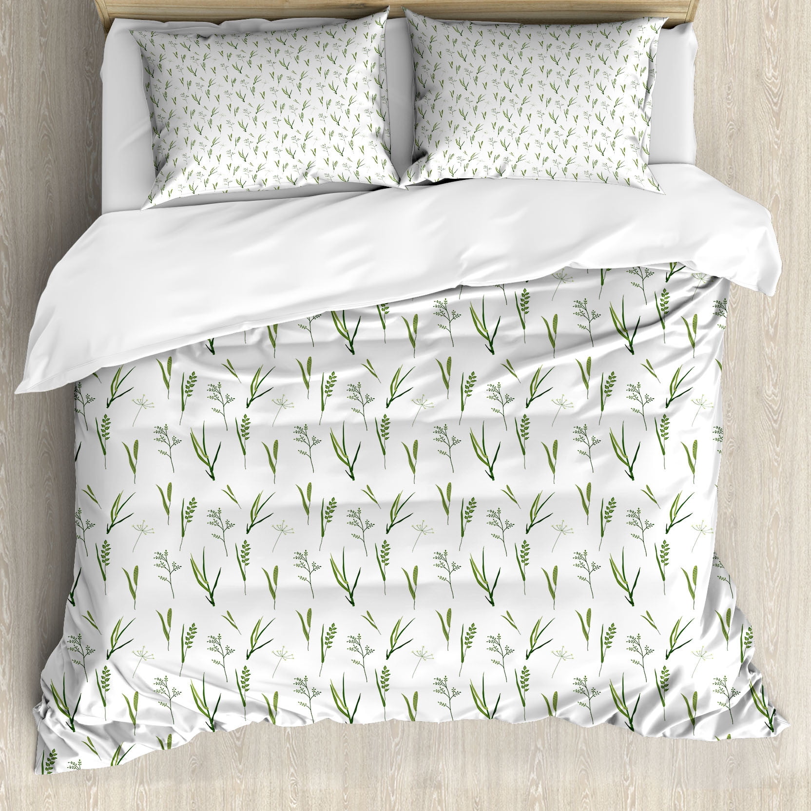 Botanical Duvet Cover Set, Simple Modern Nature Art Style Isolated ...