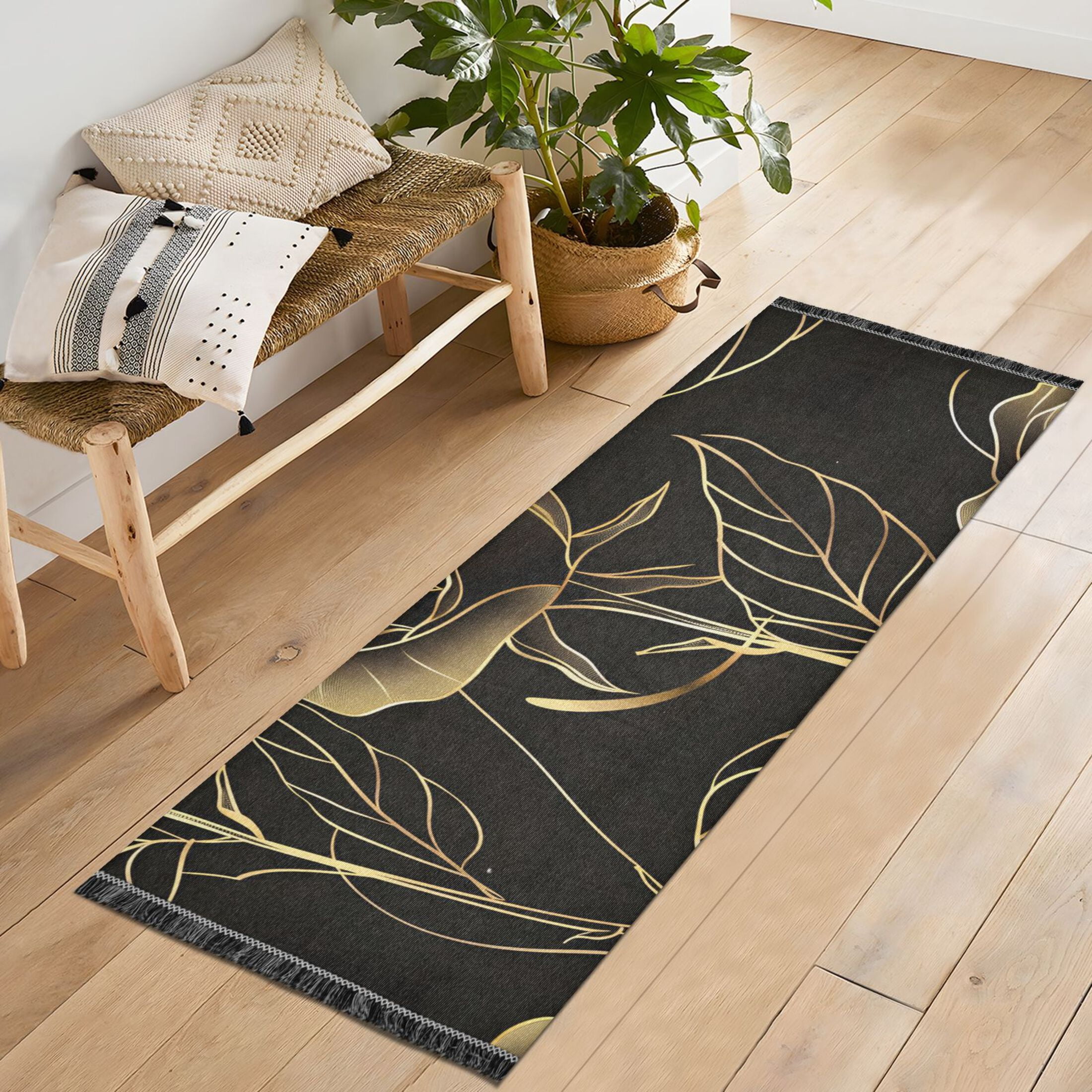 Botanical Elegant Rose Flower Runner Rug 2'x6' Hallway Area Rugs ...