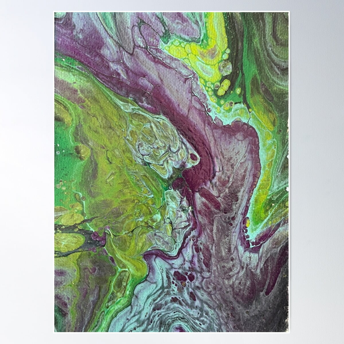 Botanical Energy Green And Purple Marbled Forest Poster Wall Art Modern ...