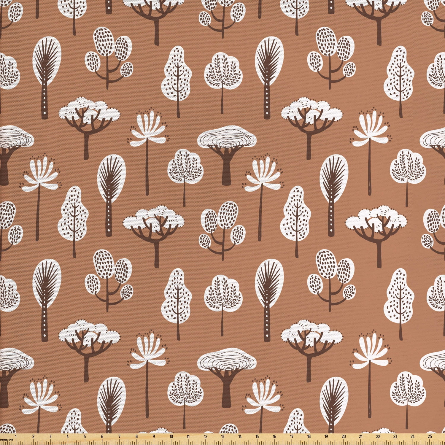 Ambesonne Botanical Fabric by the Yard Upholstery, Tree and Plant ...